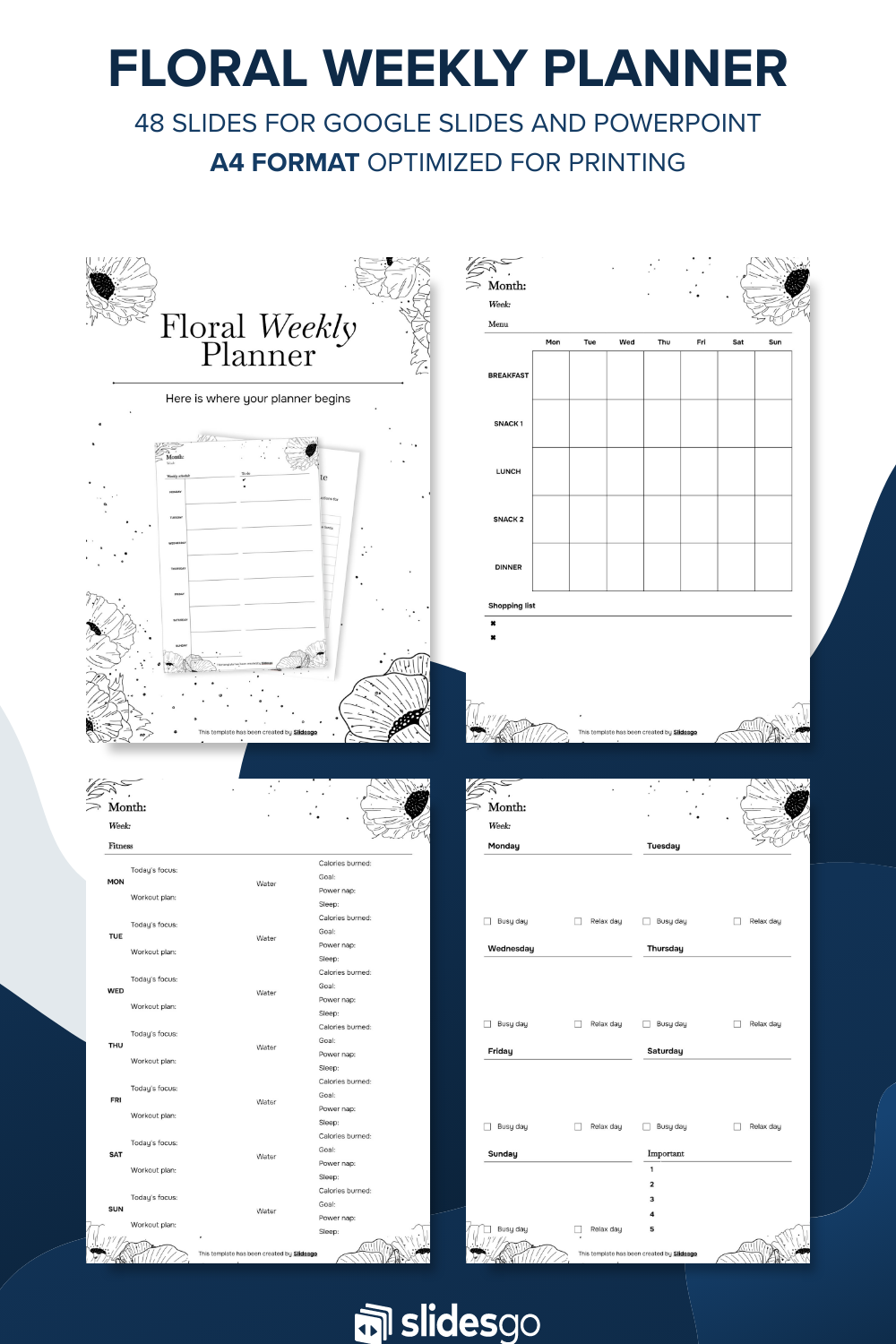 Floral Weekly Planner | Google Slides & PowerPoint