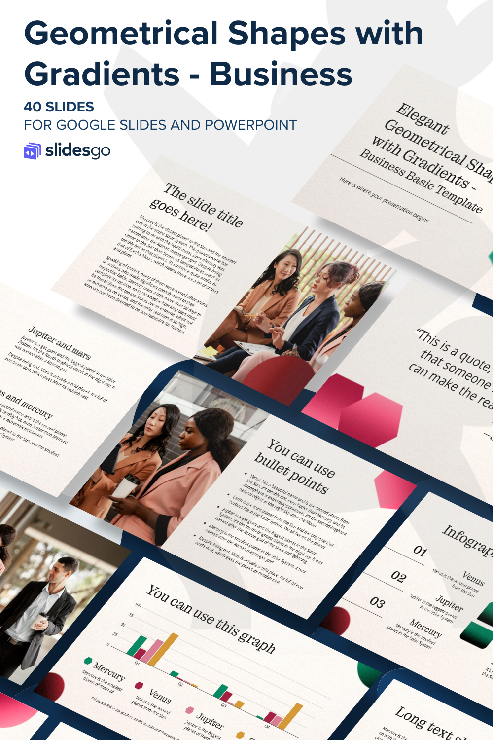 Elegant Geometrical Shapes with Gradients Presentation