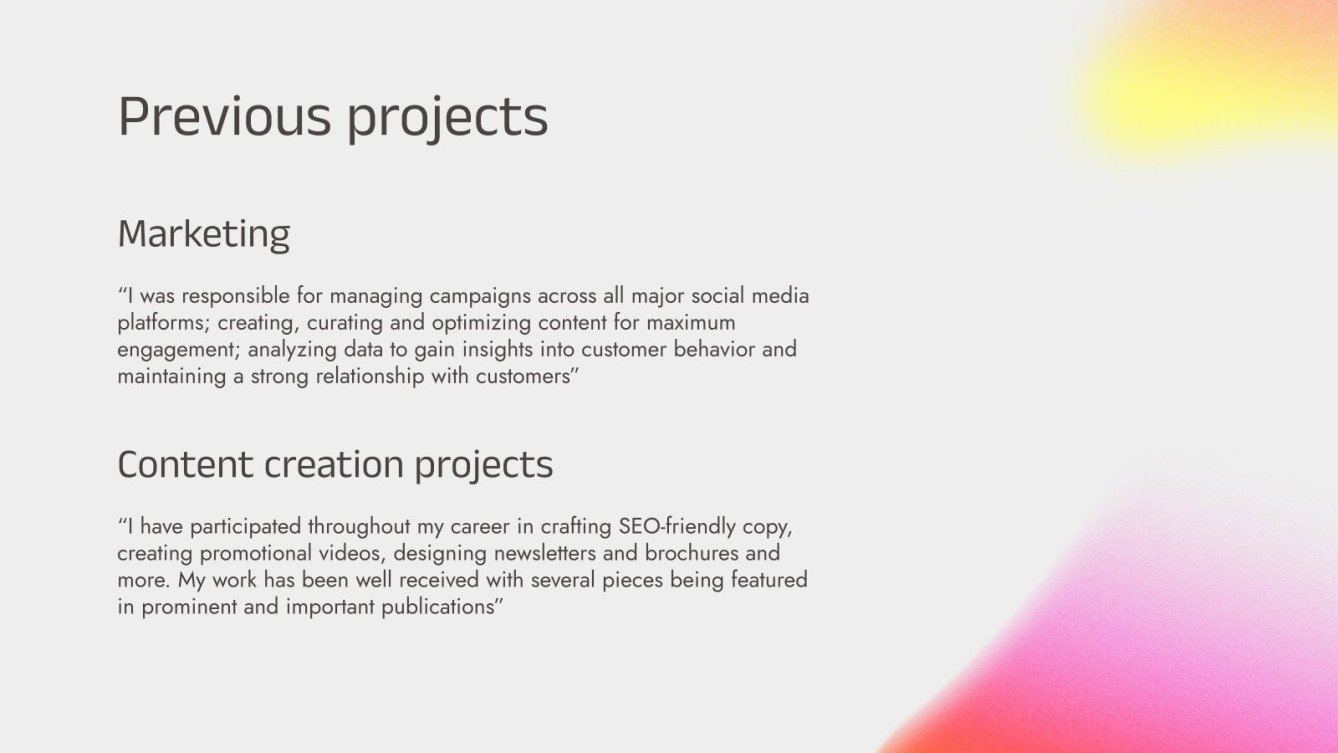 Gradient Effects Portfolio Presentation