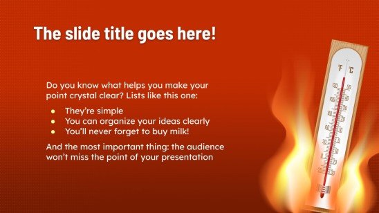 High Temperature Warning | Google Slides e PowerPoint