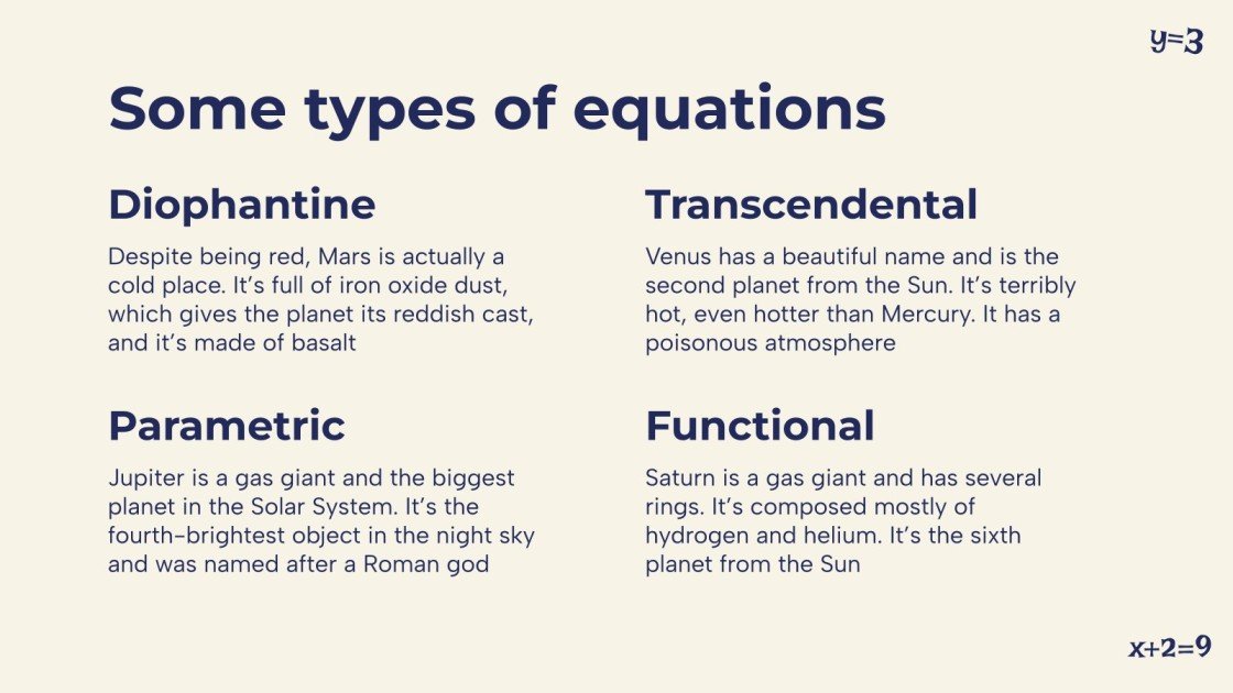 Systems of Equations and Inequalities - Math - 9th Grade