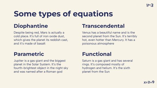 Systems of Equations and Inequalities - Math - 9th Grade