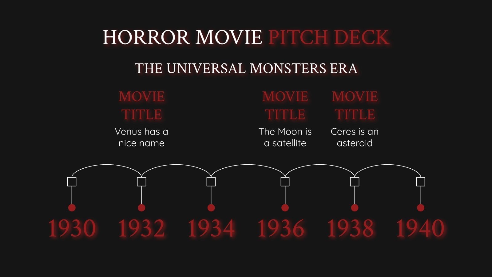 Horror Movie Pitch Deck Infographics Template