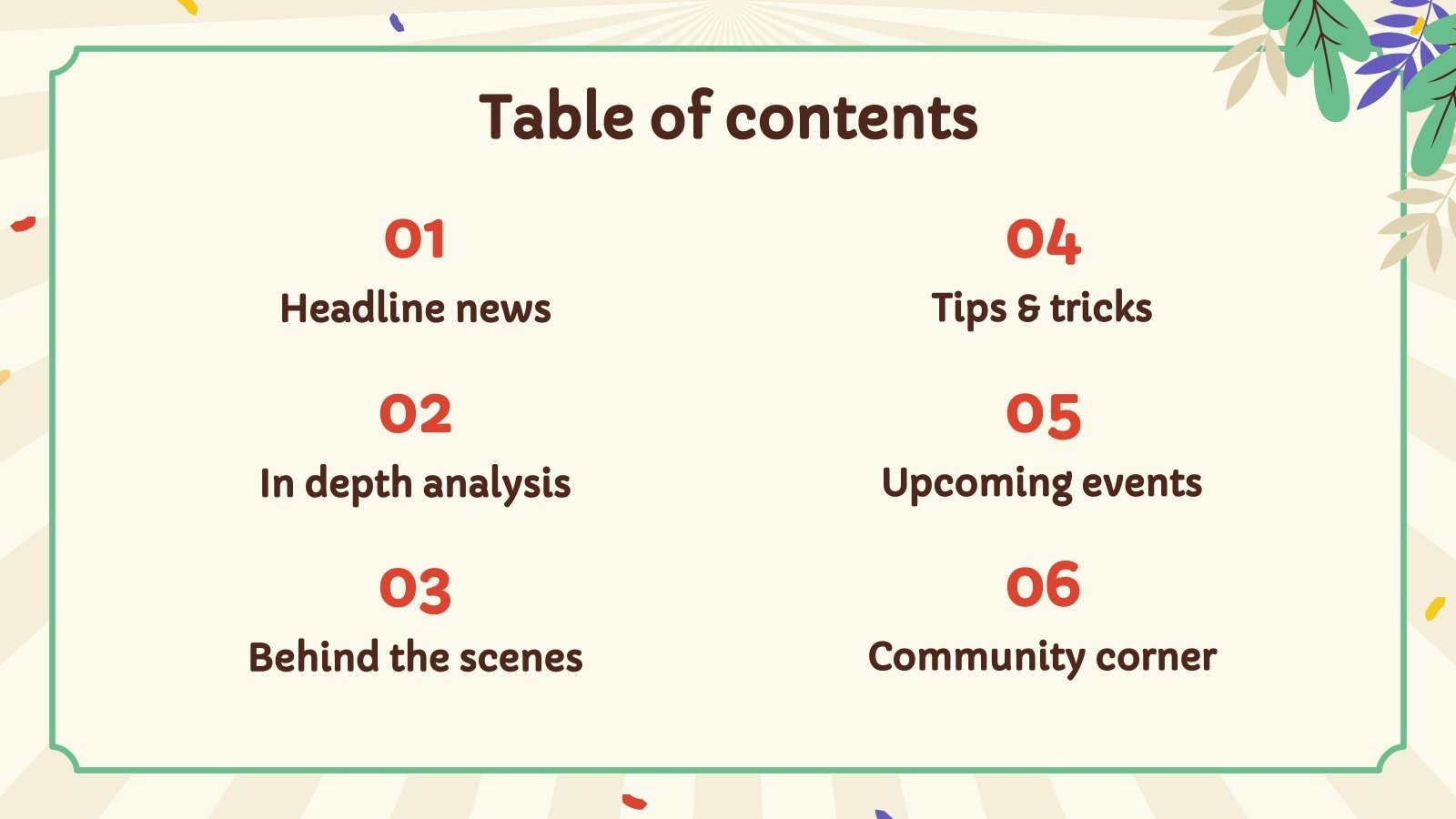 Carnival Festivals Newsletter Presentation