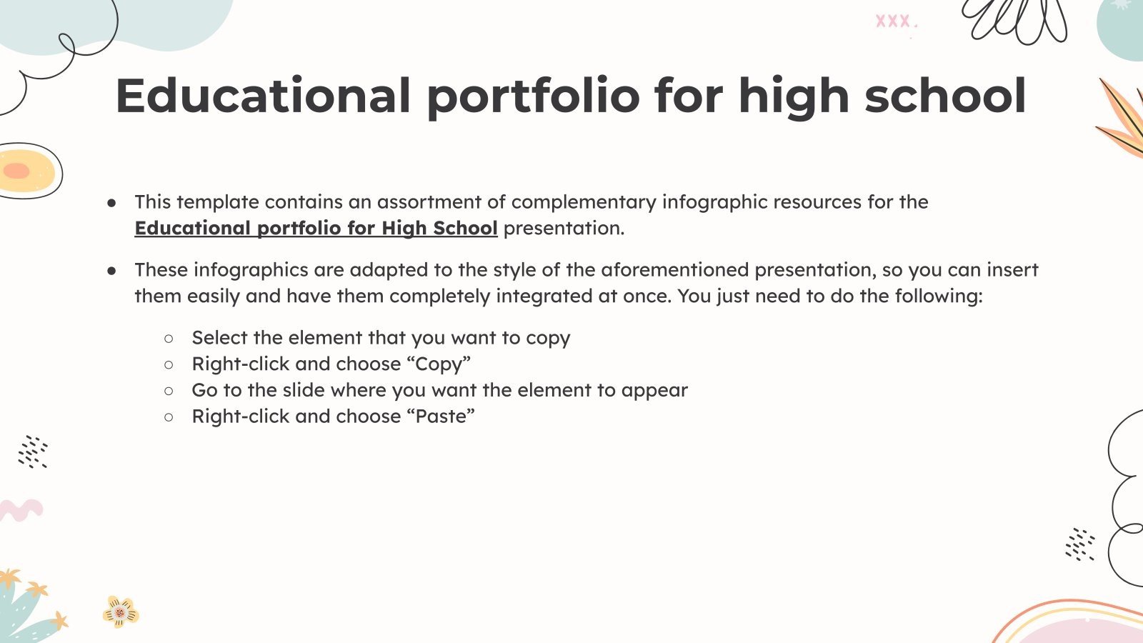 Educational Portfolio for High School Students Infographics