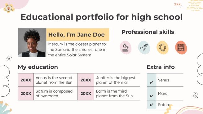 Educational Portfolio for High School Students Infographics
