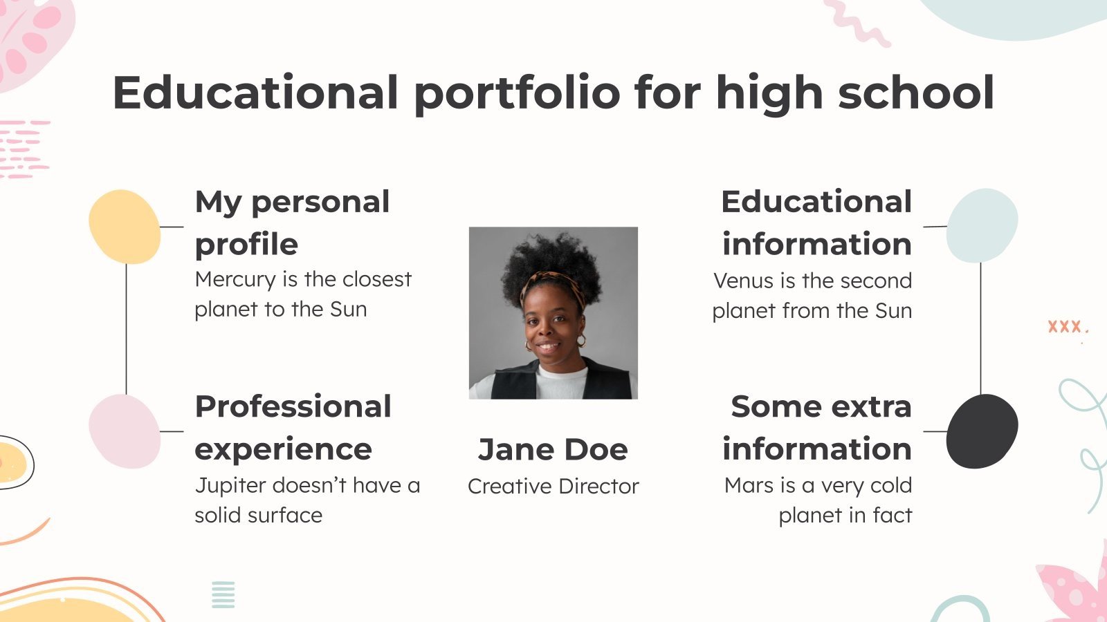Educational Portfolio for High School Students Infographics