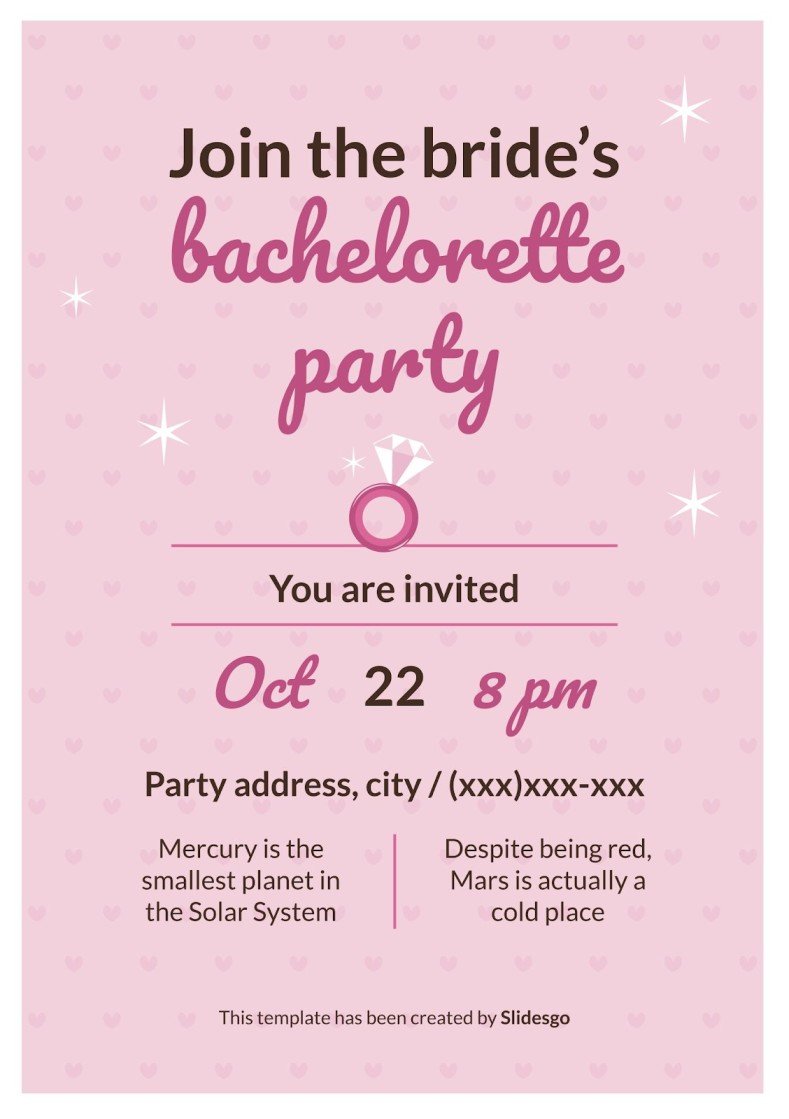 Plantilla Invitación a fiesta de despedida de soltera