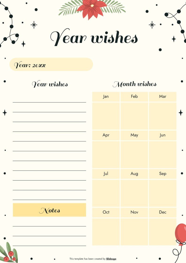 New Year's Wishlist Template