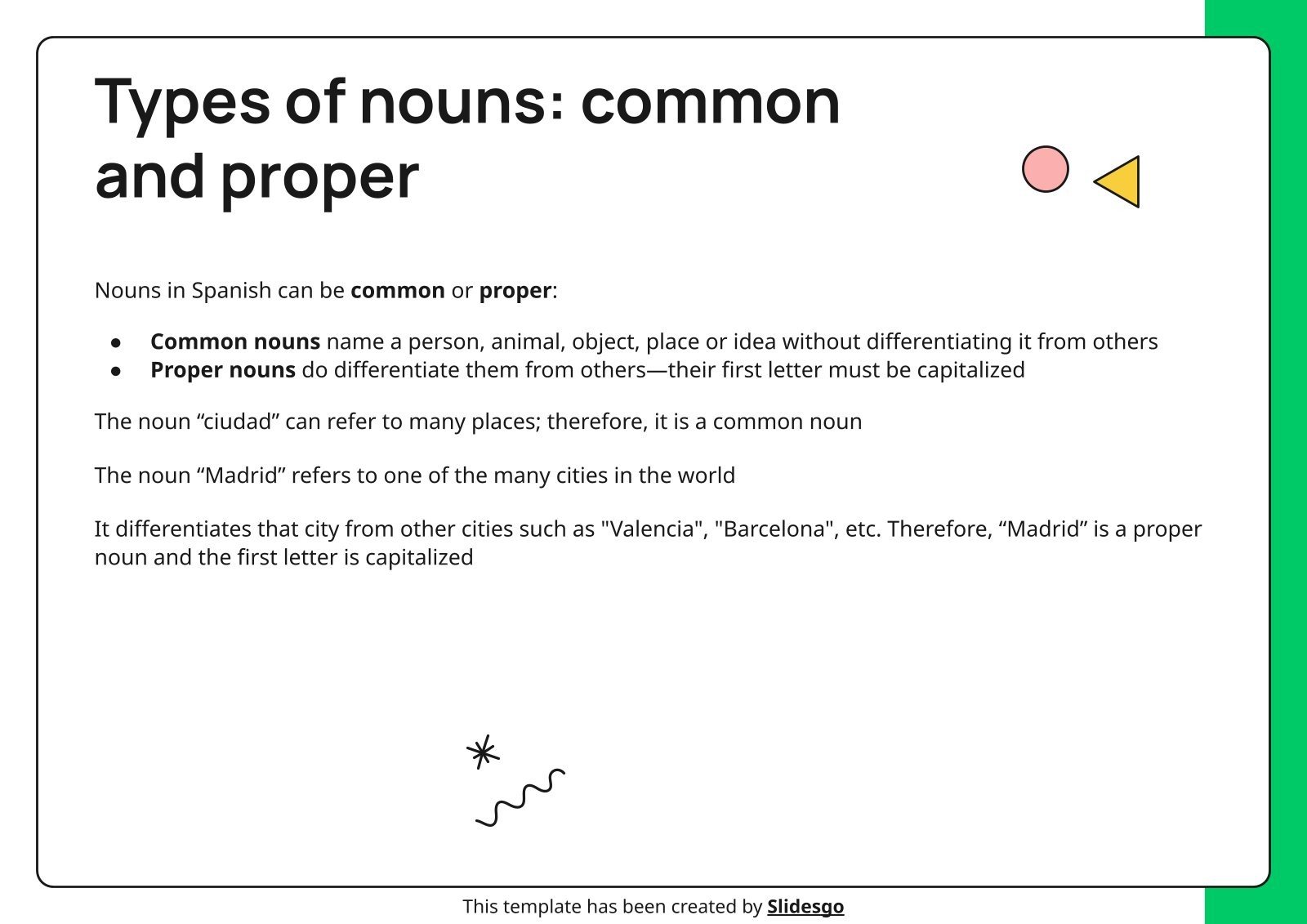 GBL: The Noun - Spanish Class | Google Slides & PPT