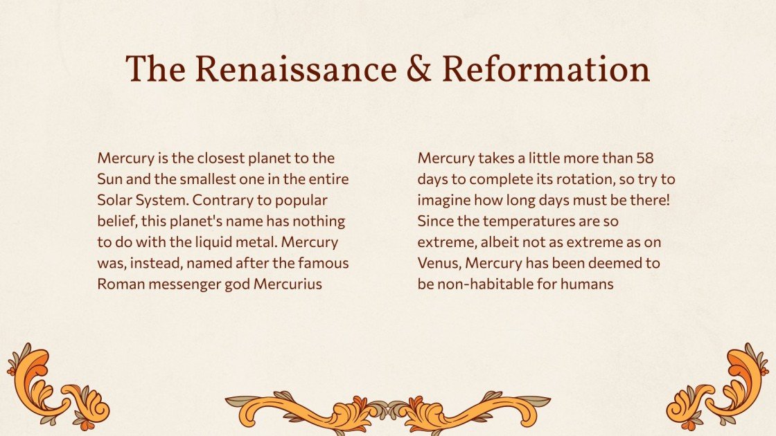 The Period of Renaissance and Reformation - 9th Grade