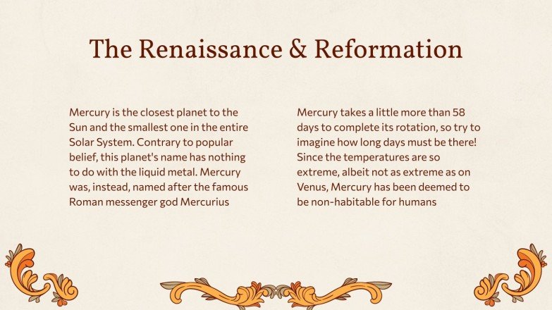 The Period of Renaissance and Reformation - 9th Grade