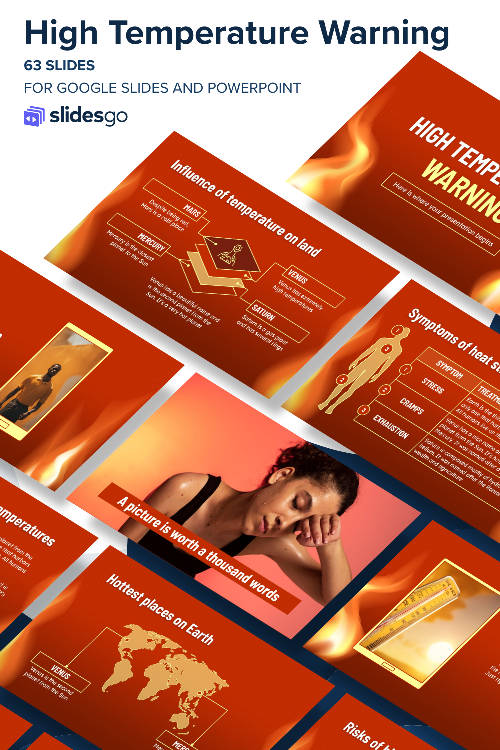 High Temperature Warning | Google Slides e PowerPoint