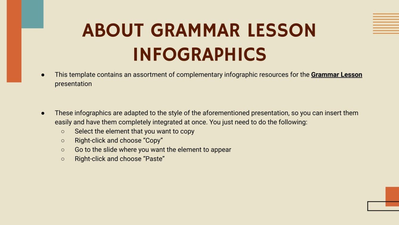 Grammar Lesson Infographics Template