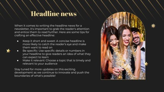 New Year's Eve Celebration Newsletter Presentation