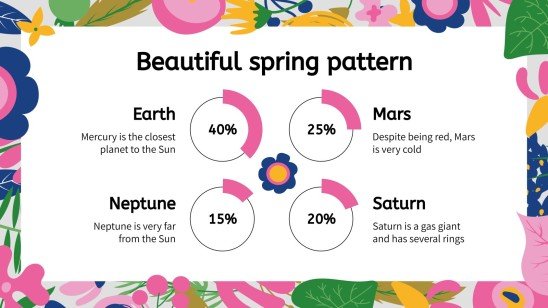 Beautiful Spring Pattern Infographics Template