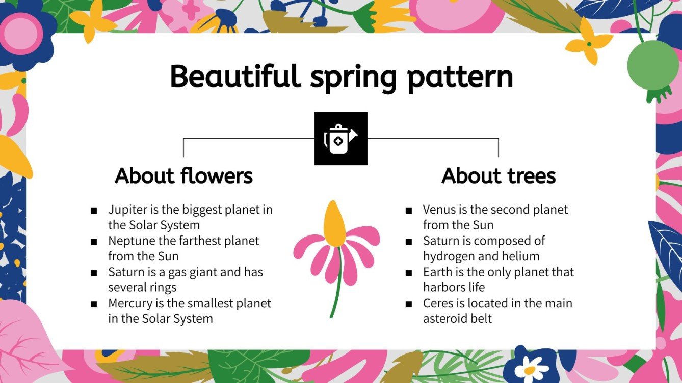 Beautiful Spring Pattern Infographics Template