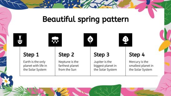 Beautiful Spring Pattern Infographics Template