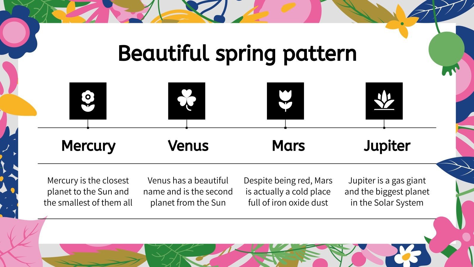 Beautiful Spring Pattern Infographics Template
