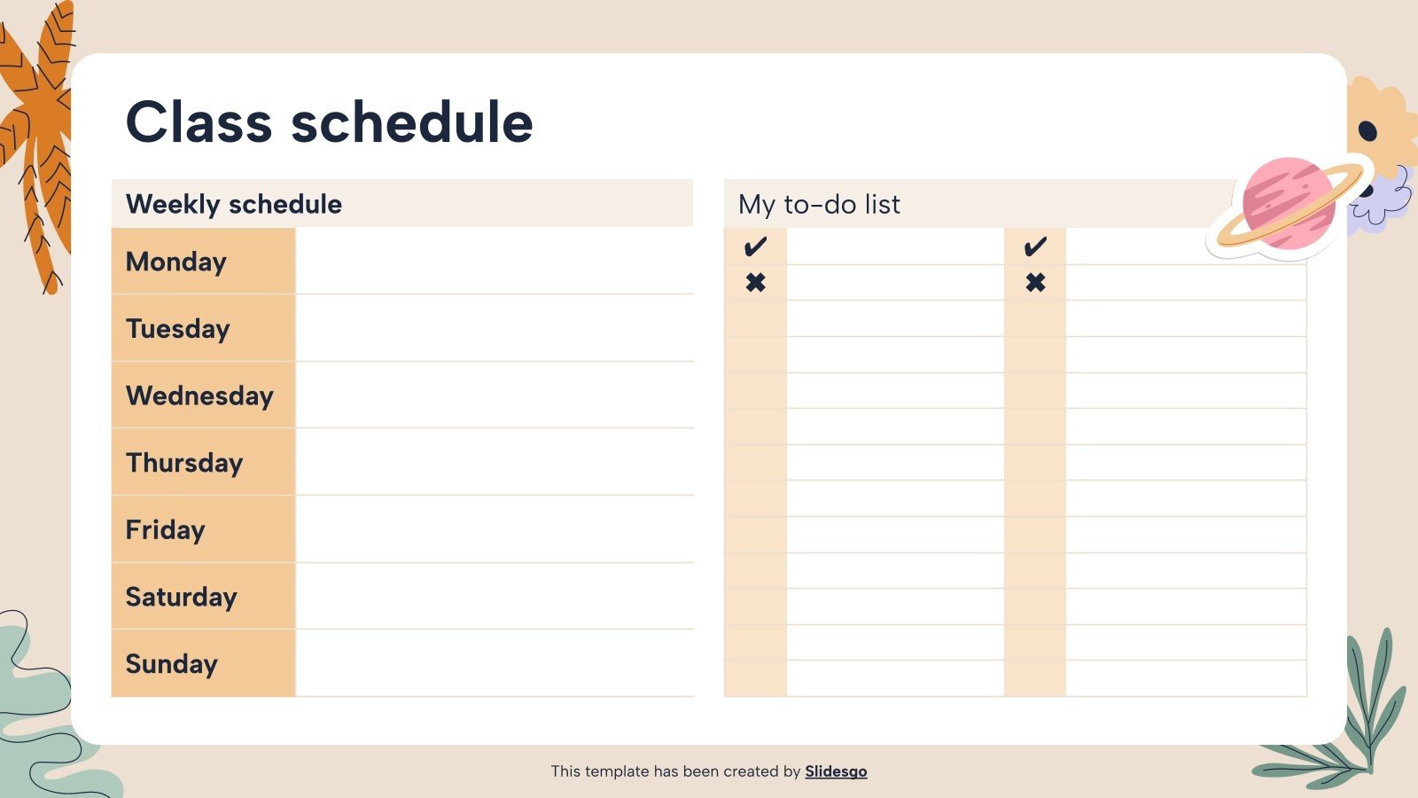 Pastel Palette Class Planner Template