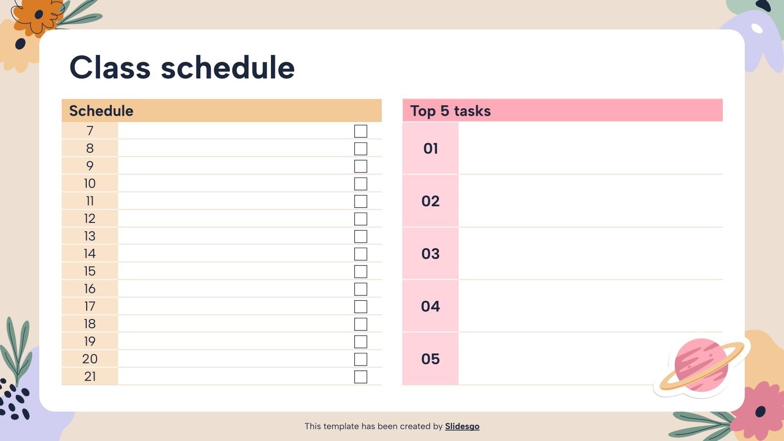 Pastel Palette Class Planner Template