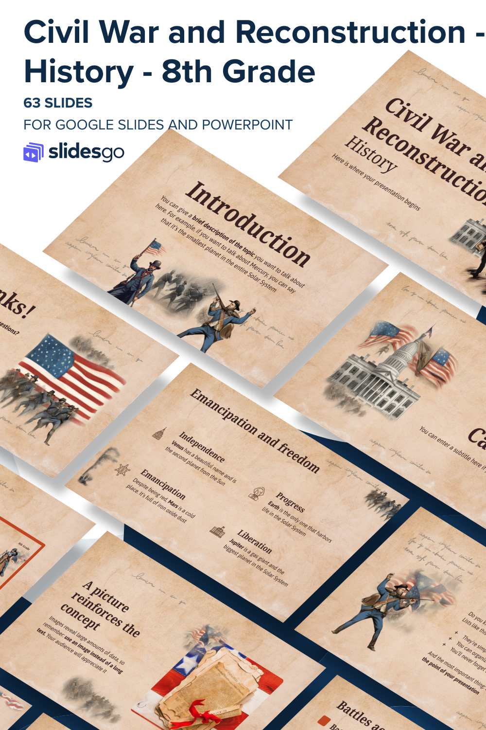 Civil War and Reconstruction - History | Google Slides
