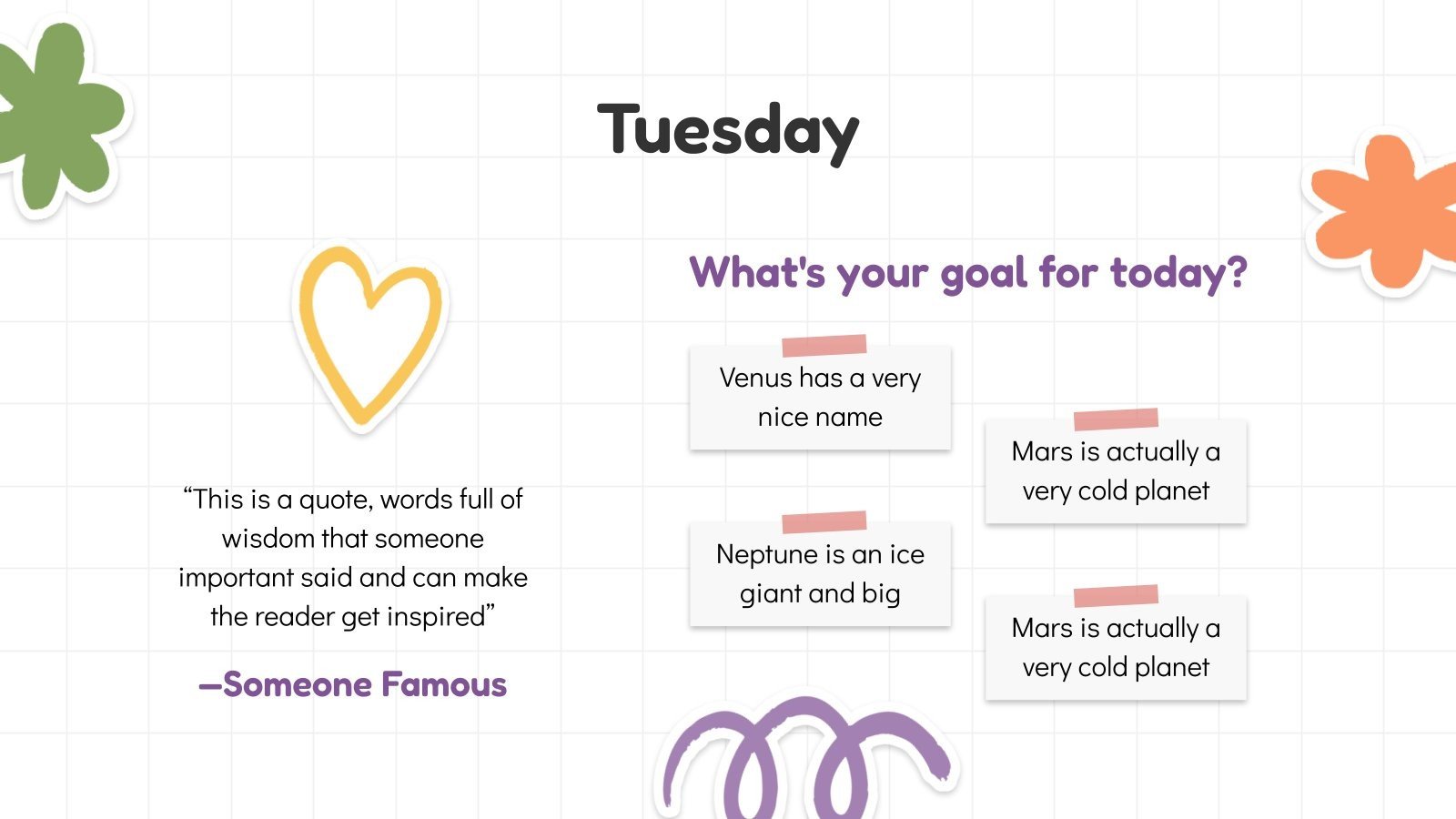 Morning Message for Classroom Presentation