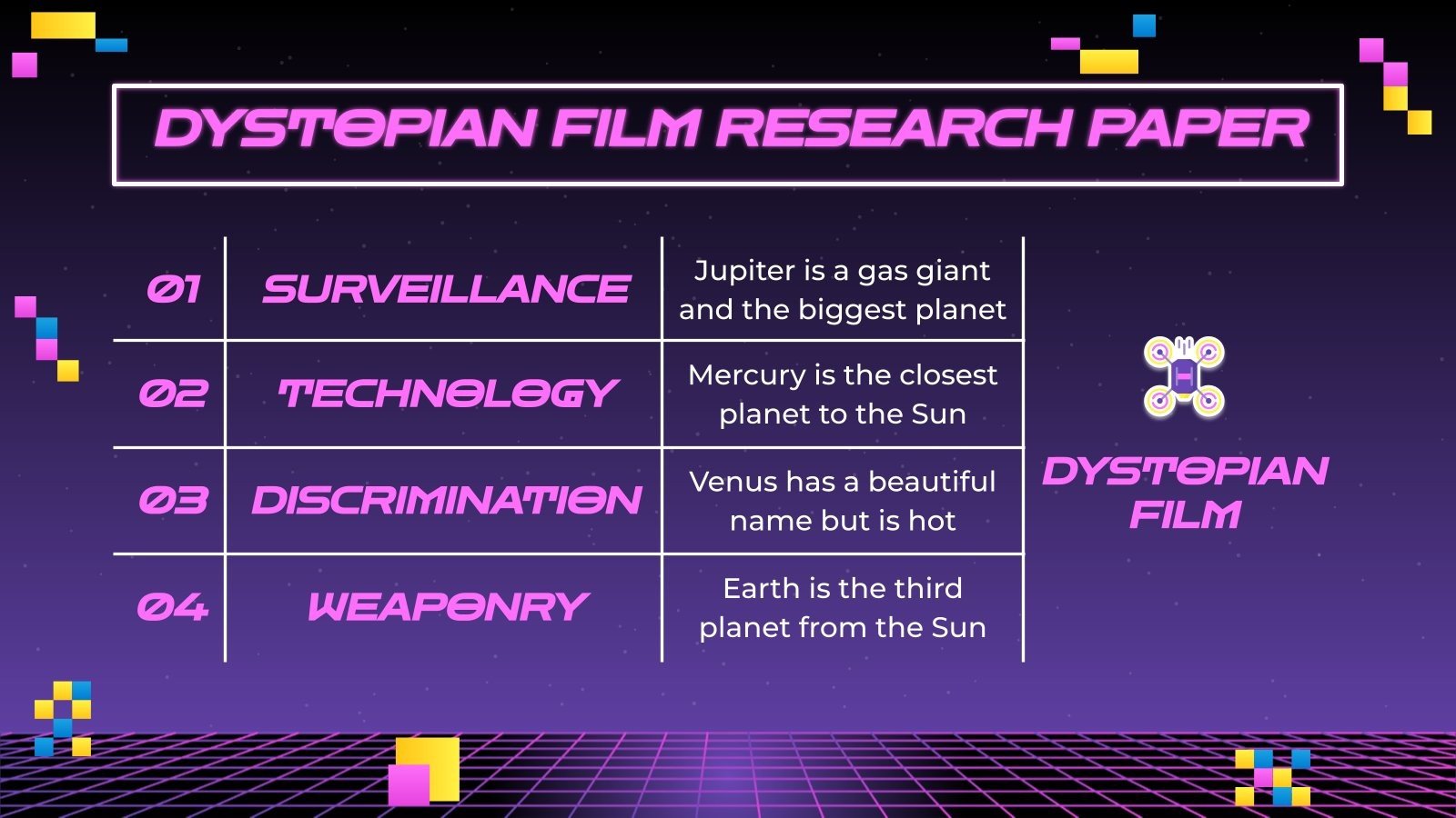 Dystopian Film Research Paper Infographics Template