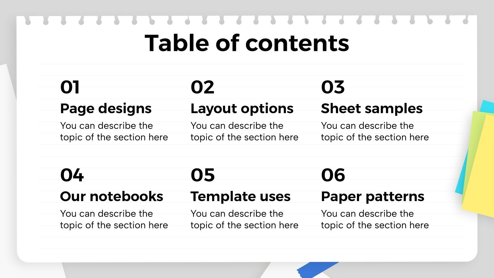Notebook Sheet Templates Presentation