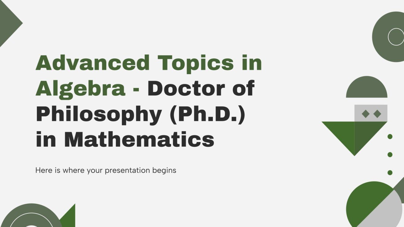 Advanced Topics in Algebra - Ph.D. in Mathematics