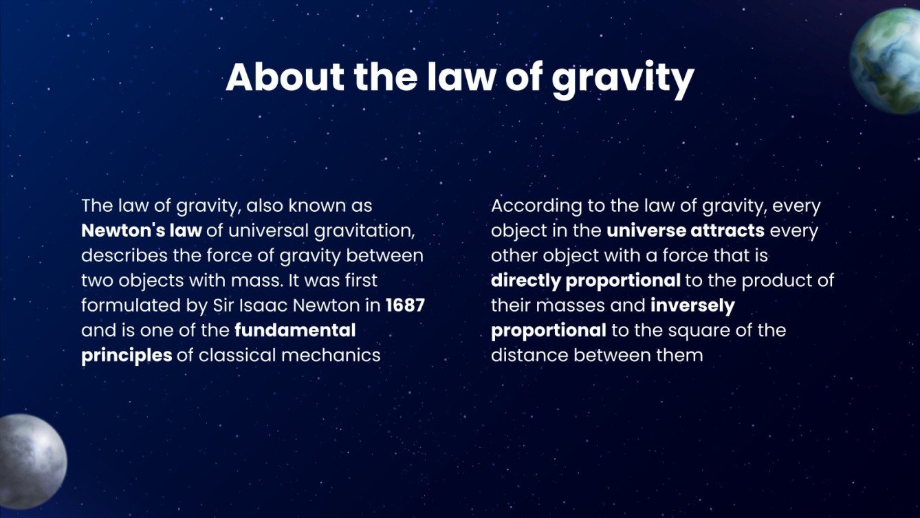 Physics Subject for Middle School: Gravity Theory