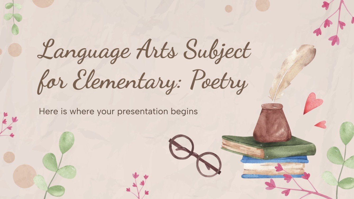 Plantillas gratis para Google Slides y PPT sobre poesía