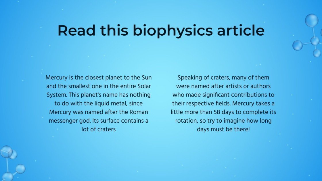 Physics Major for College: Biophysics Presentation
