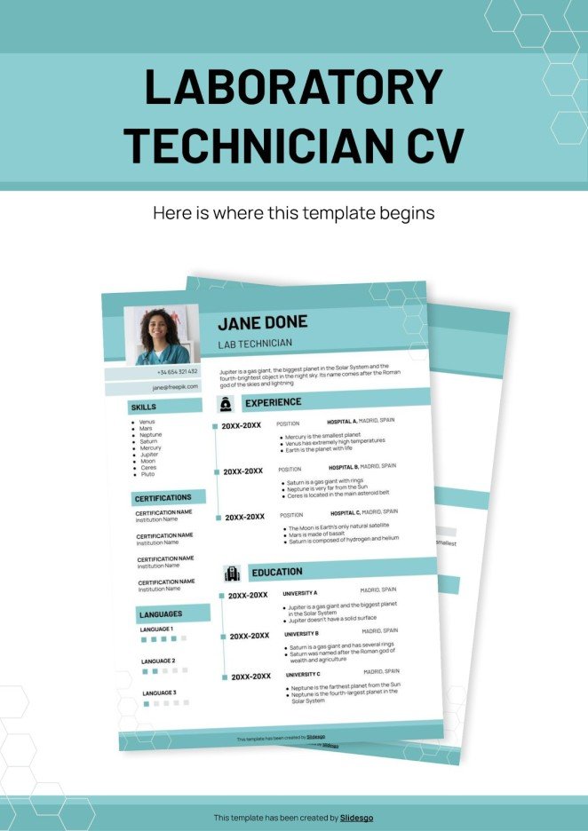 Laboratory Technician CV | Google Slides & PowerPoint