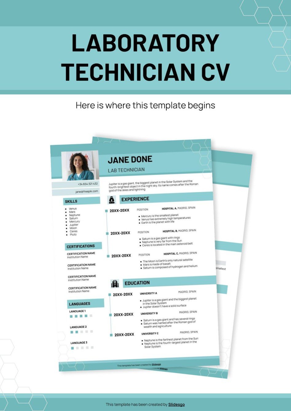 Laboratory Technician CV | Google Slides & PowerPoint