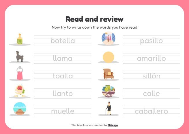 My First Letters - LL, Y, H - Spanish Class