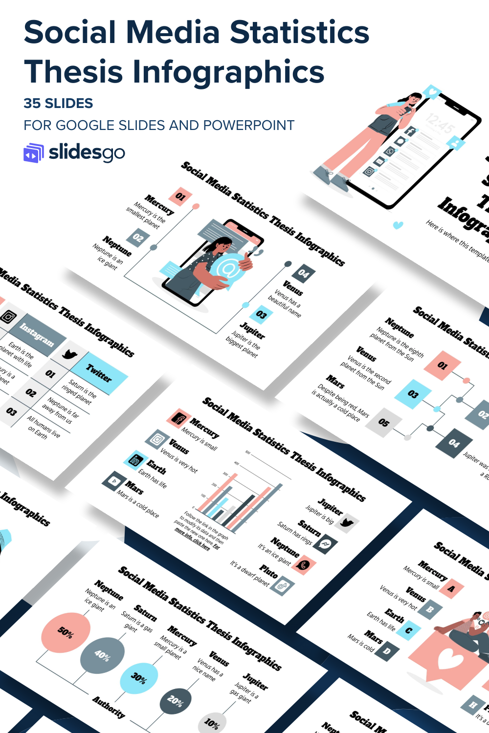 Social Media Statistics Thesis Infographics Template