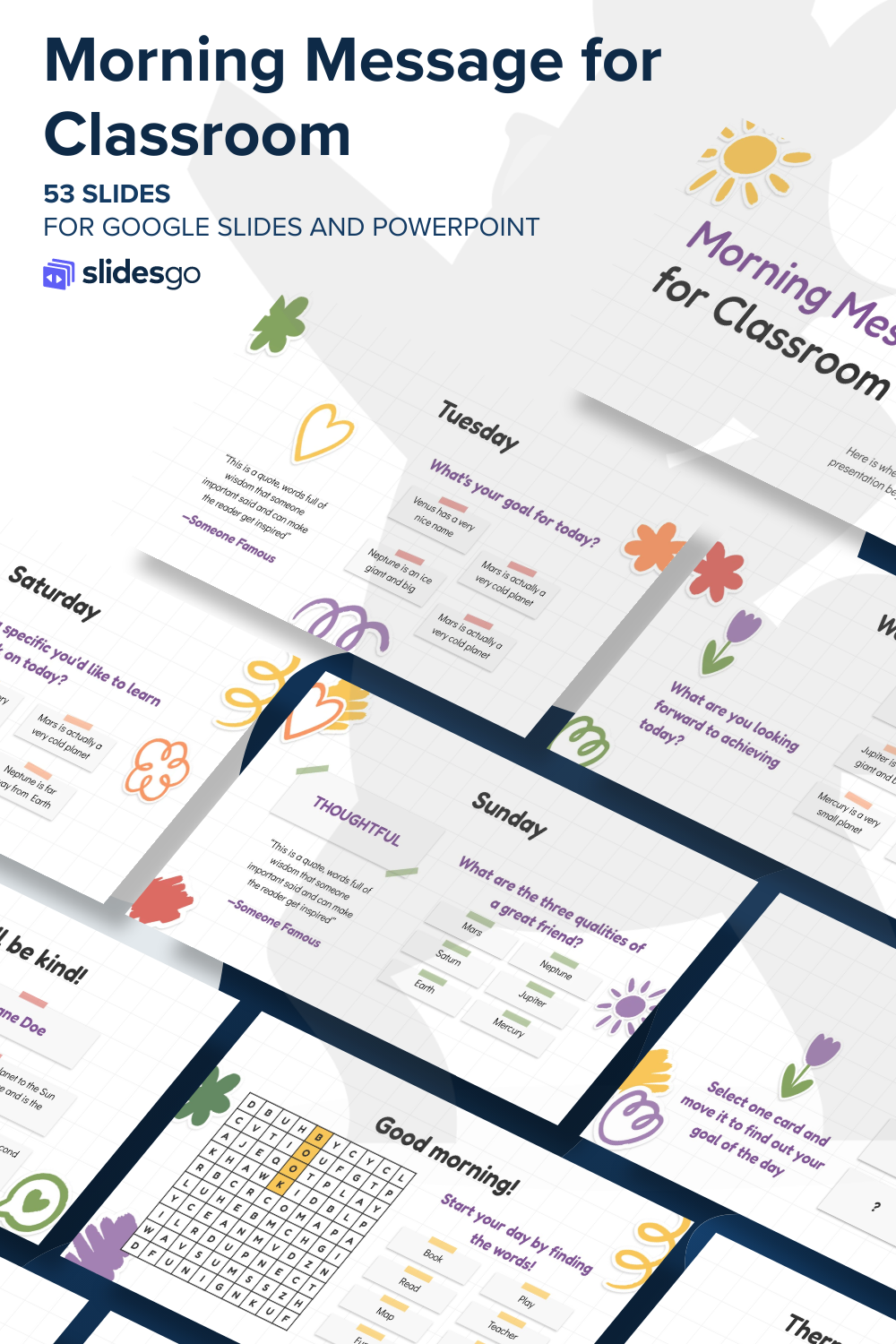 Morning Message for Classroom Presentation