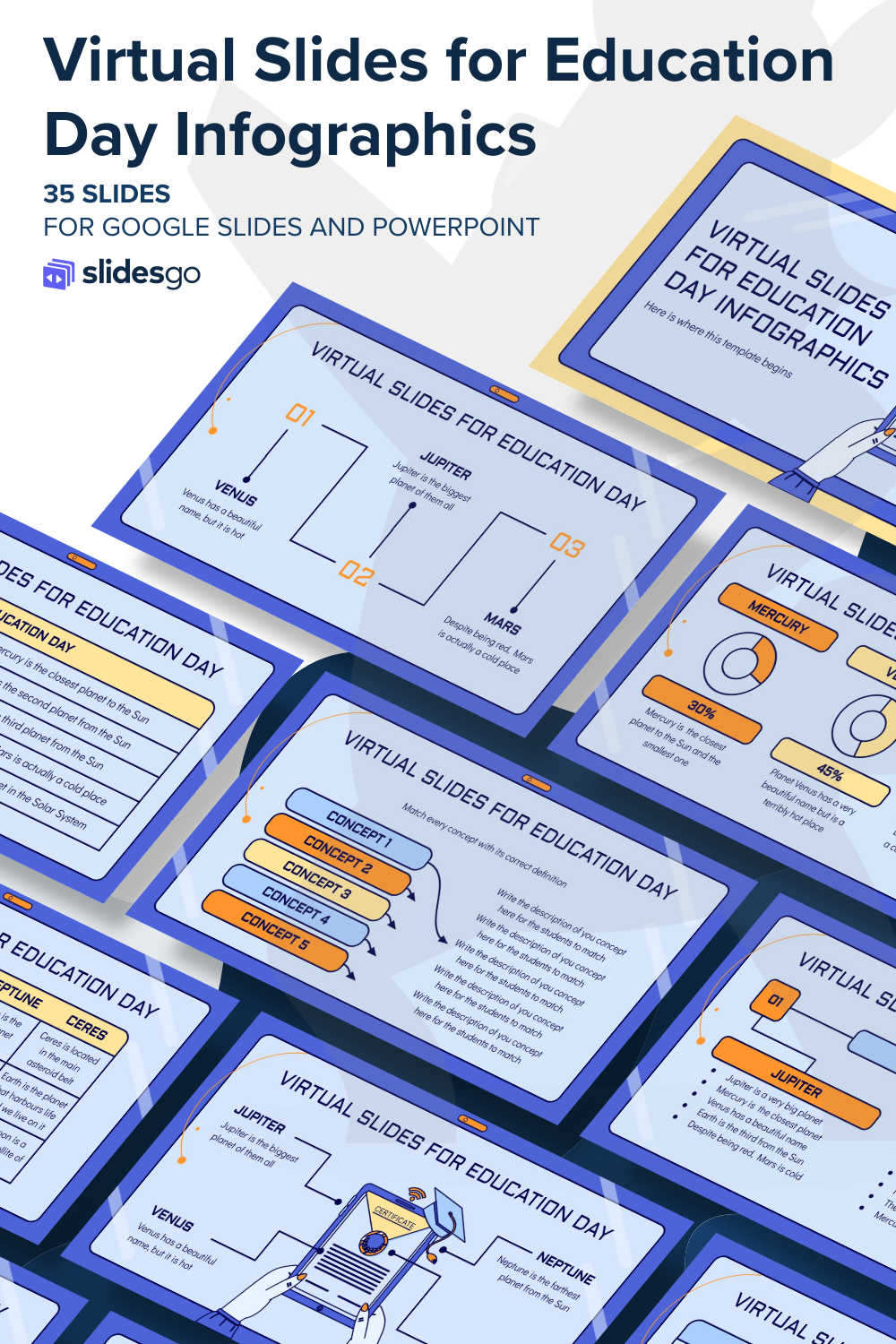 Virtual Slides for Education Day Infographics