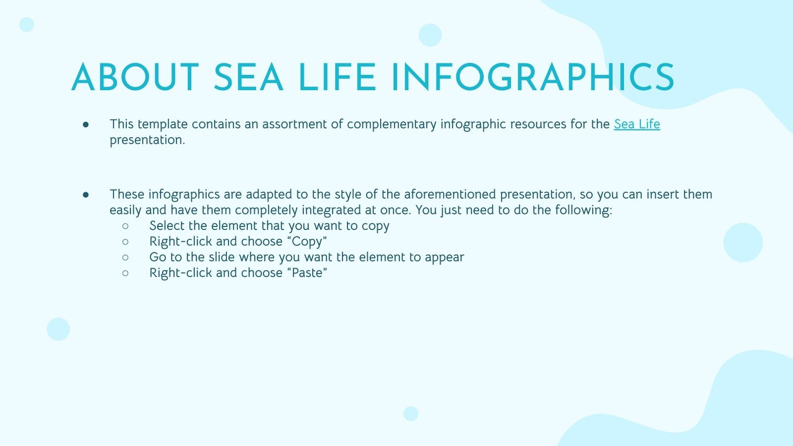 Sea Life Infographics Template