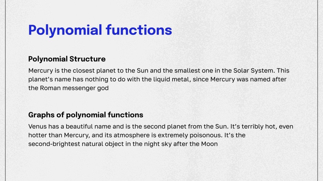 Advanced Algebra - Math - 12th Grade Presentation
