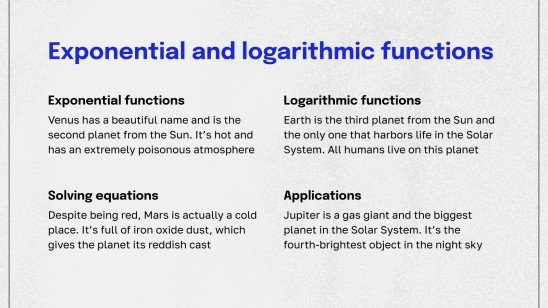 Advanced Algebra - Math - 12th Grade Presentation