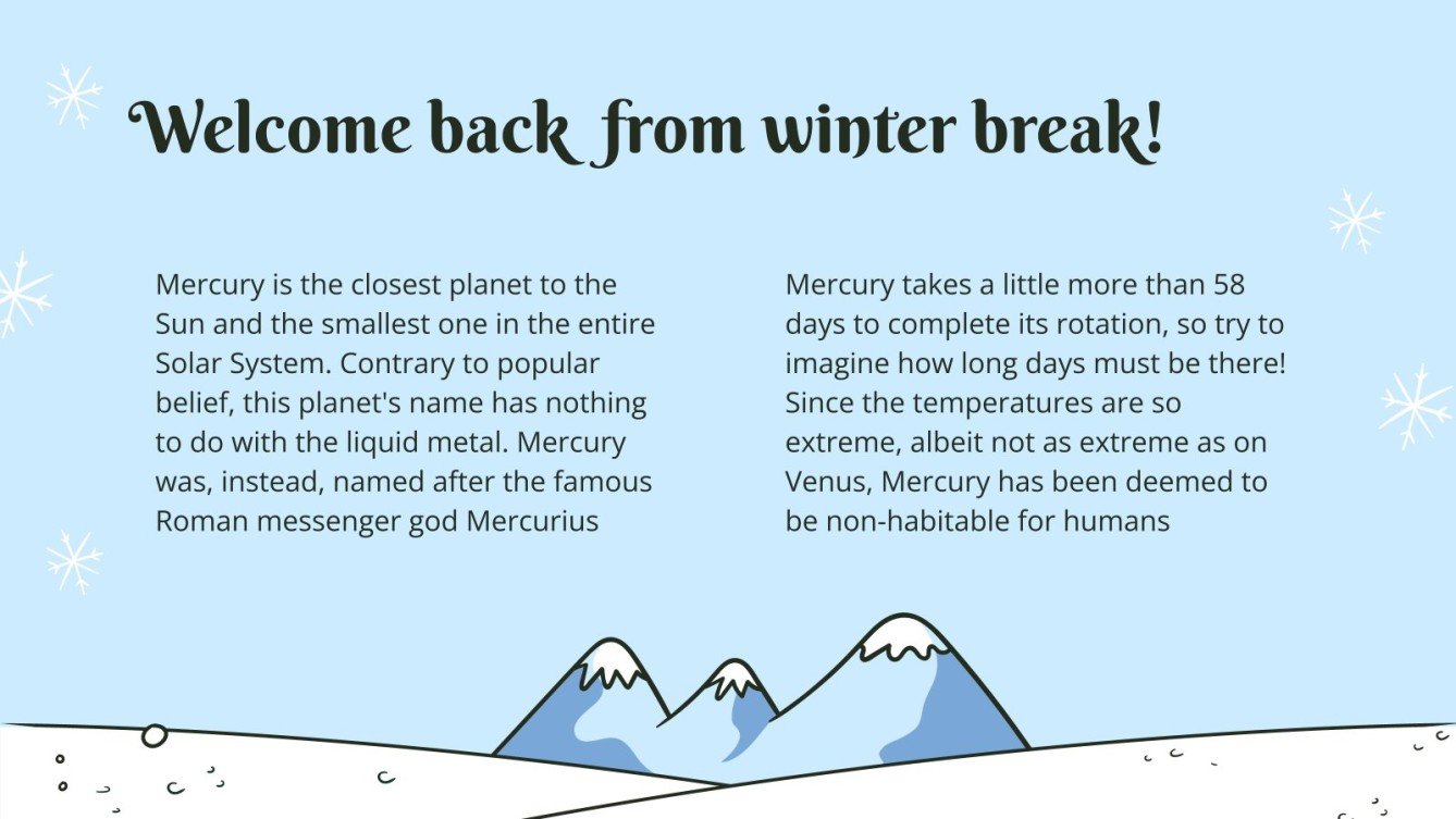 Winter Break Recap Presentation