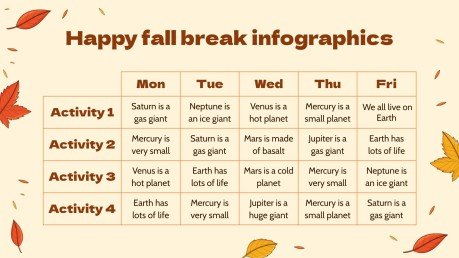 Happy Fall Break Infographics Template