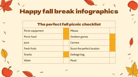 Happy Fall Break Infographics Template