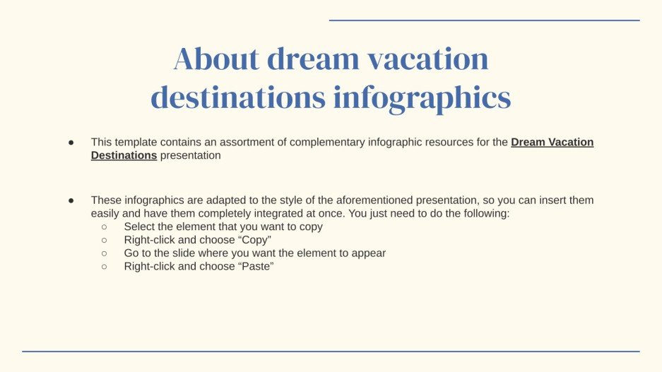 Dream Vacation Destinations Infographics Template