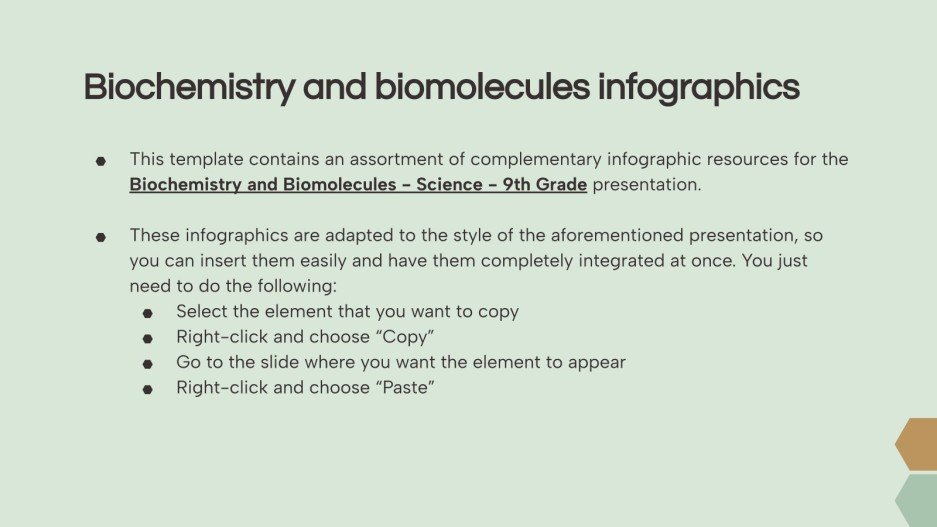 Biochemistry and Biomolecules- 9th Grade Infographics