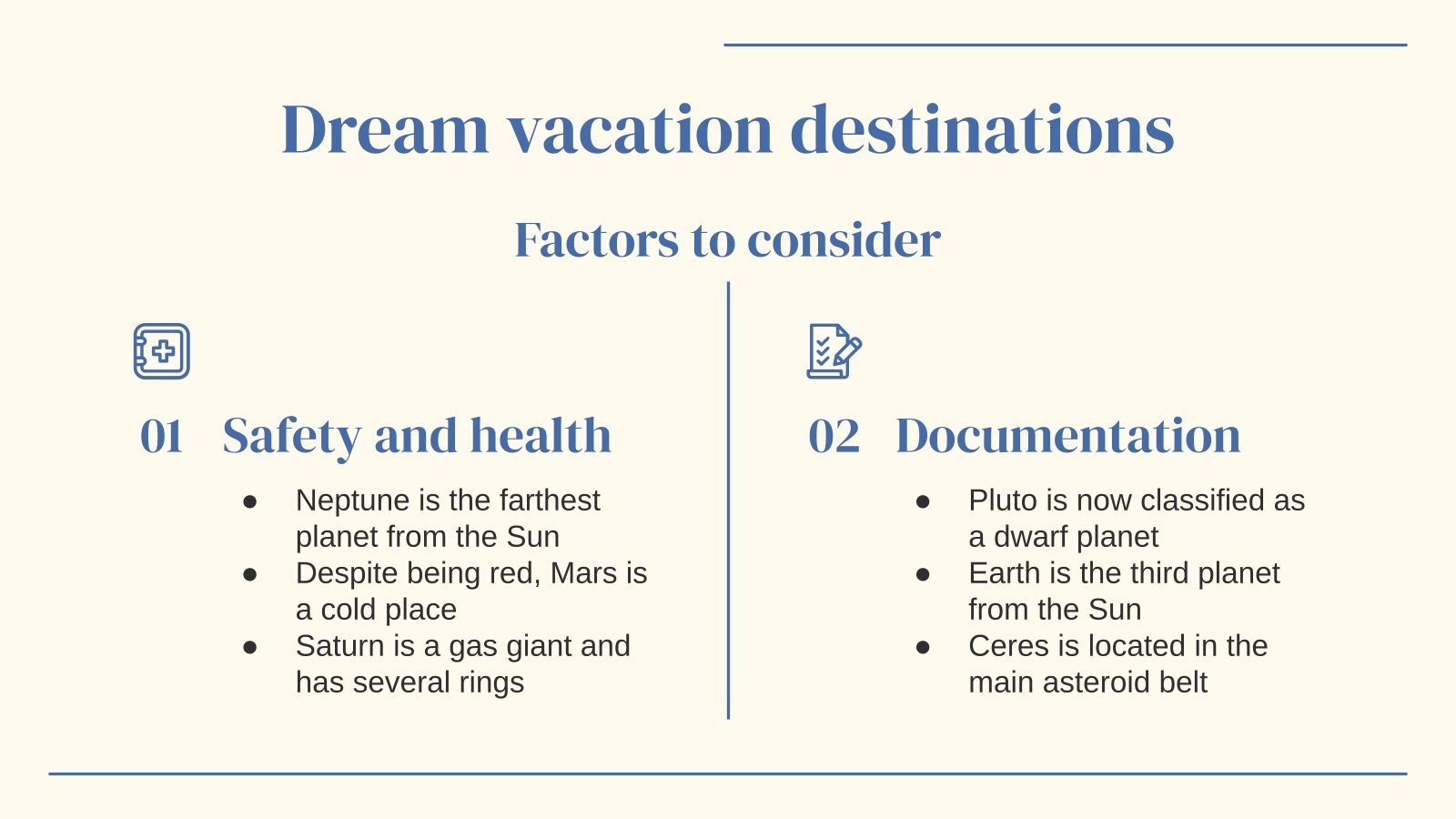 Dream Vacation Destinations Infographics Template
