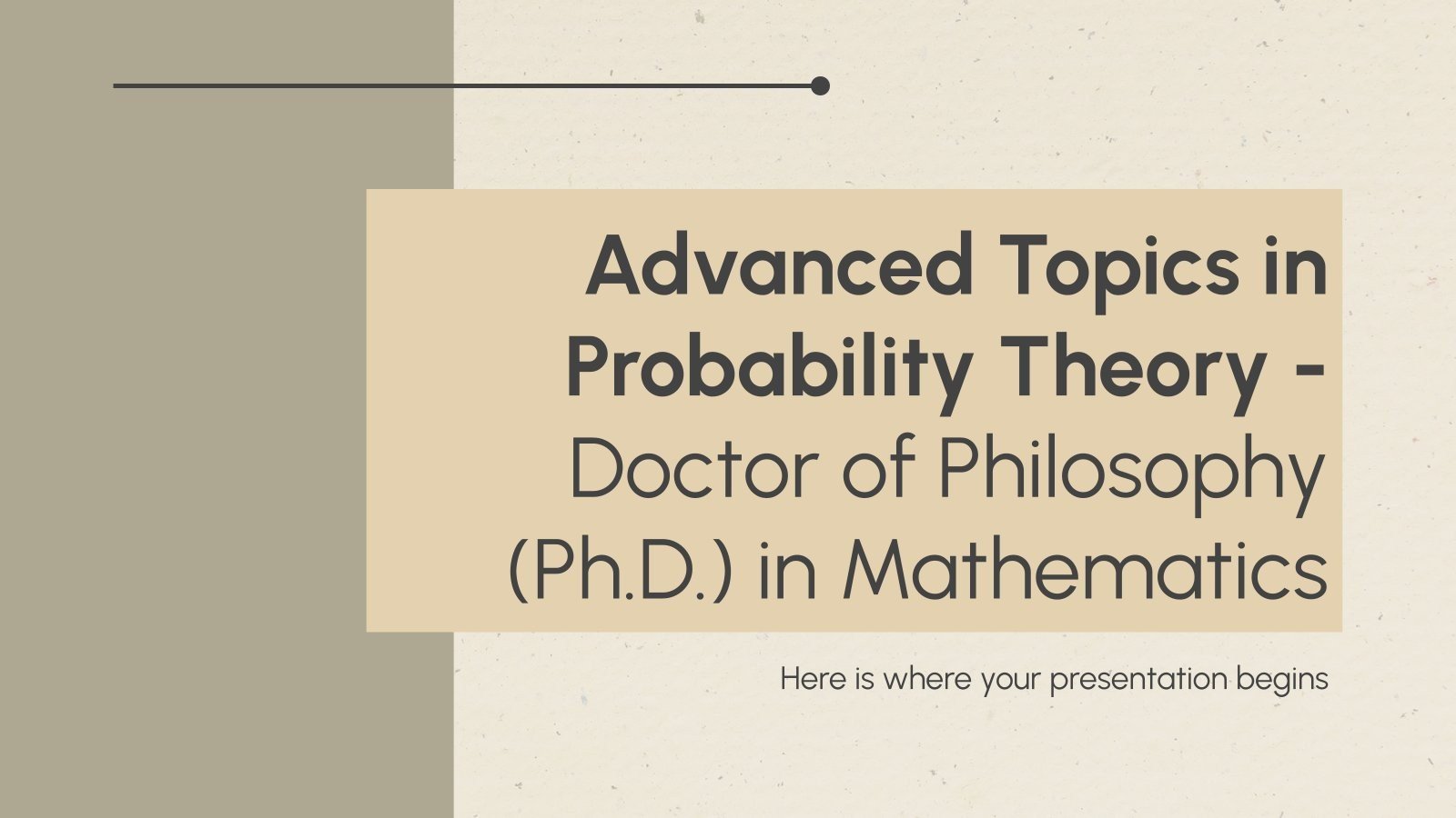 Advanced Topics in Probability Theory - Ph.D. in Mathematics