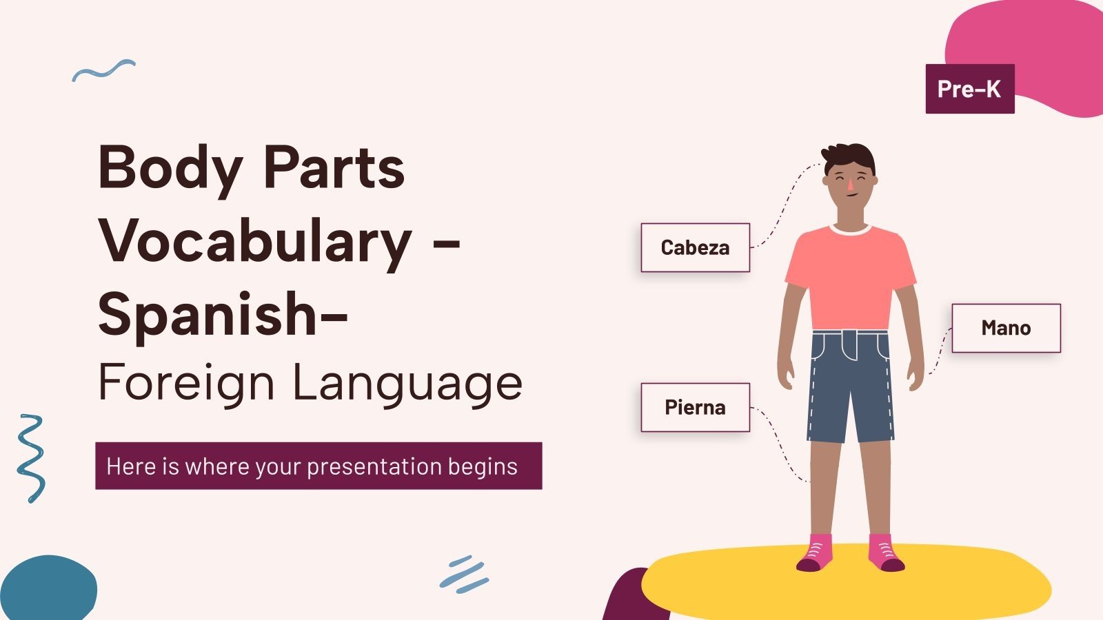 Body Parts Vocabulary - Spanish - Foreign Language - Pre-K